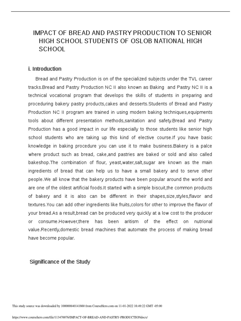 Impact of Bread and Pastry Production | PDF | Baking | Bakery
