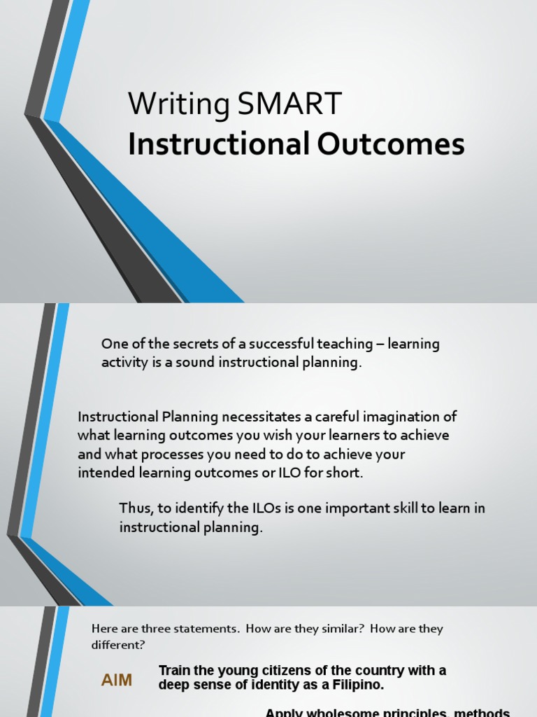 PED 103 Instructional Outcomes | PDF | Learning | Educational Aims And Objectives