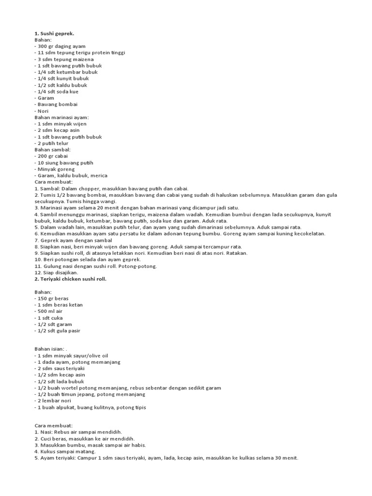 Resep Sushi | PDF