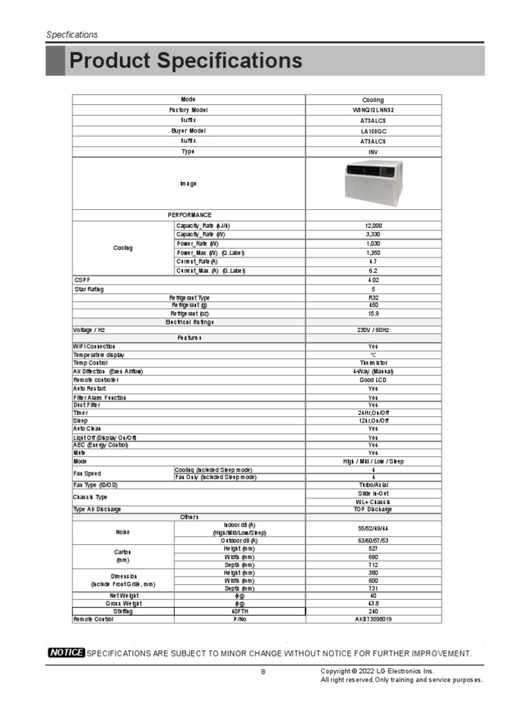 LA150GC Specification | PDF | Electronics | Electricity