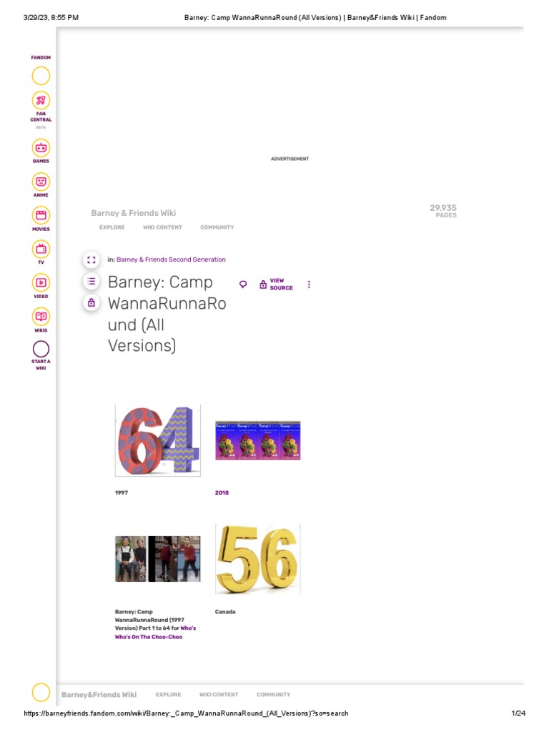 Barney: Camp WannaRunnaRound Overview | PDF