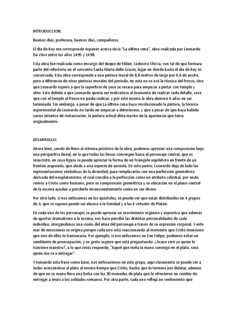 La Ultima Cena | PDF | Leonardo Da Vinci