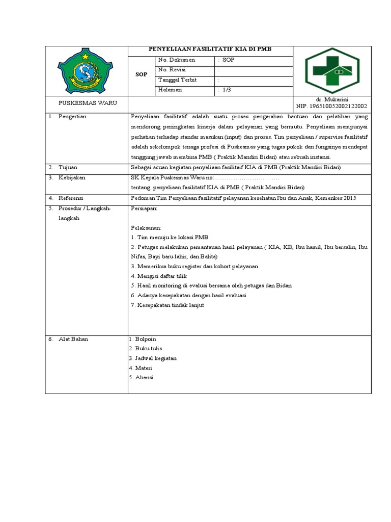 Penyeliaan Fasilitatif Kia Di PMB | PDF