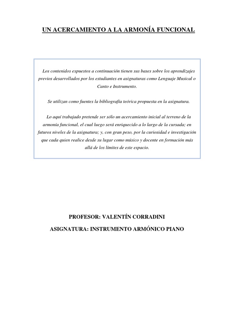 Un Acercamiento A La Armonía Funcional | PDF | Acorde (Música) | Armonía