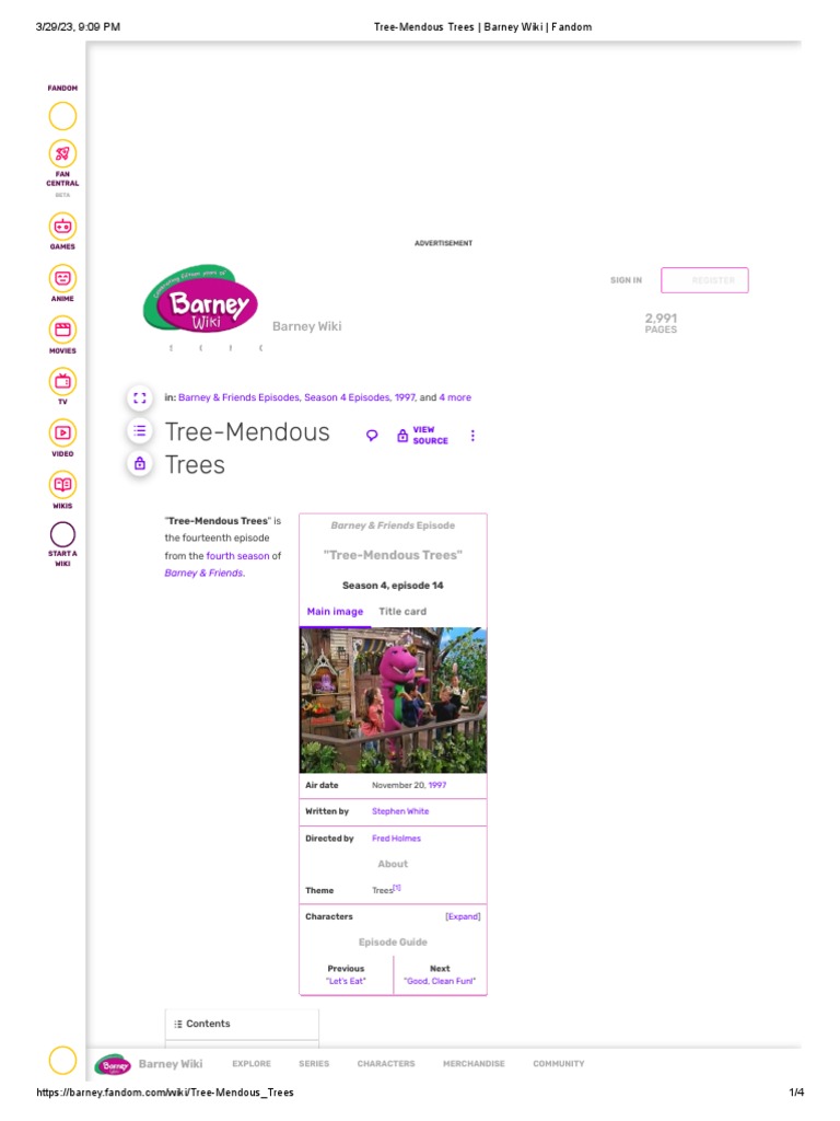 Tree-Mendous Trees - Barney Wiki - Fandom | Download Free PDF | Fandom