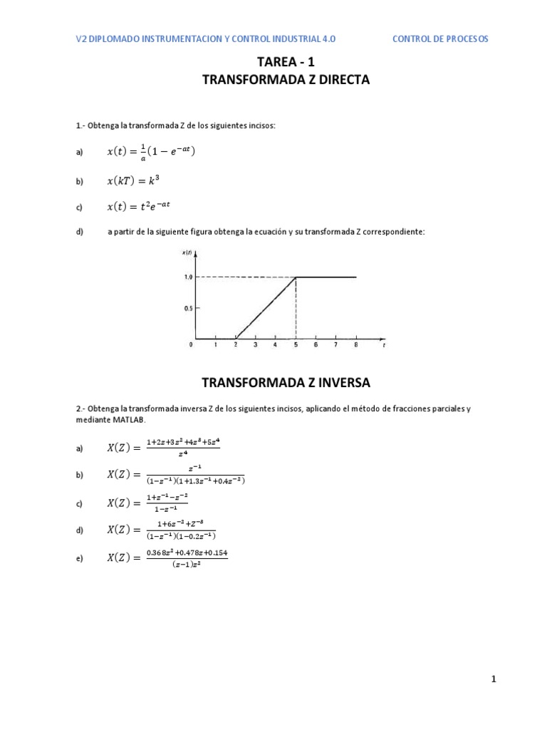 TAREA - 1 - y - 2 - Transformada Z y Ecuacion de Diferencias. | PDF | Matemáticas | Objetos ...