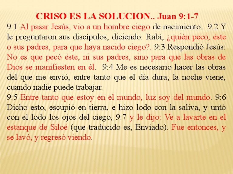 Cristo, Luz del Mundo en Juan 9:1-7 | PDF | Estudios de idiomas ...
