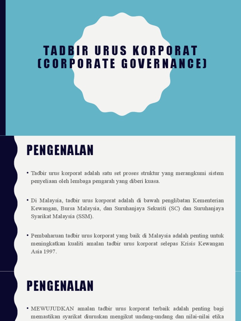 Tadbir Urus Korporat (Corporate Governance) | PDF