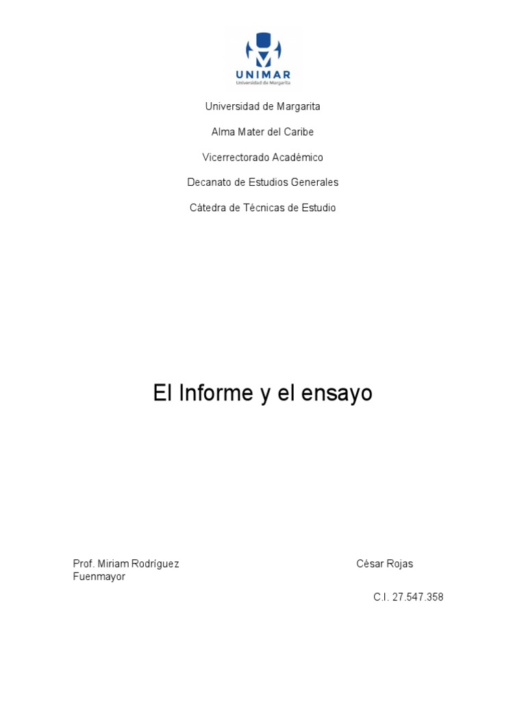 El Informe y El Ensayo | PDF | Ensayos | Science