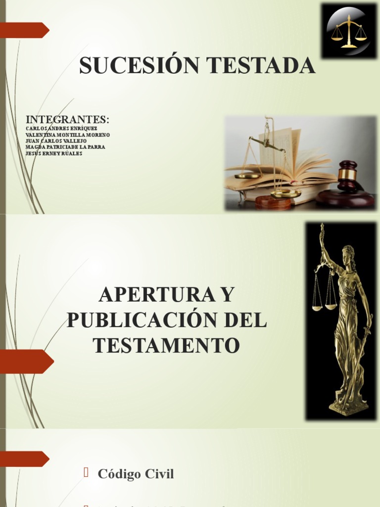 Sucesión Testada y Testamentos | PDF | Voluntad y testamento ...