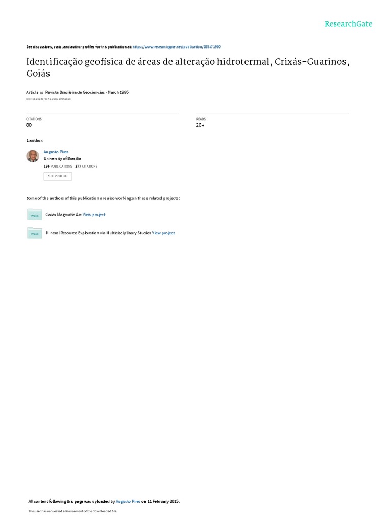 Identificacao Geofisica de Areas de Alteracao Hidr | PDF | Chemistry | Nature