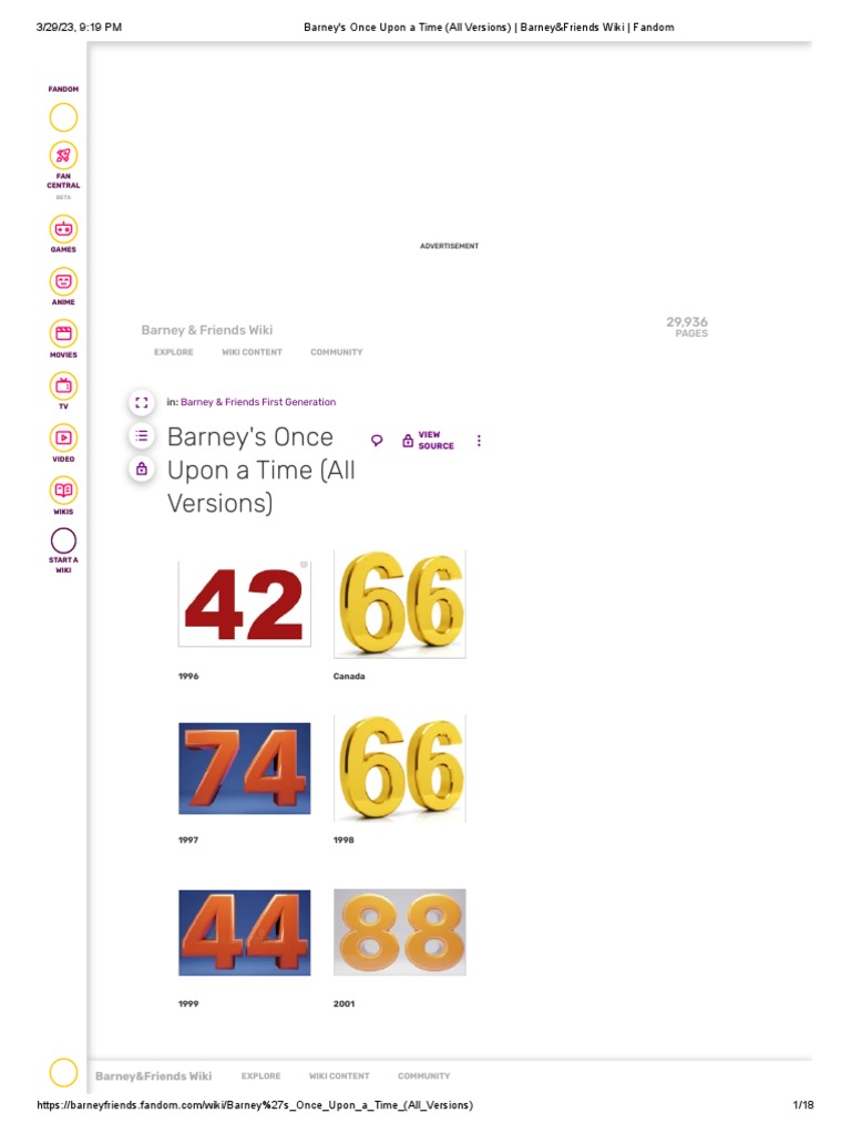 Barney's Once Upon A Time (All Versions) - Barney&Friends Wiki - Fandom ...