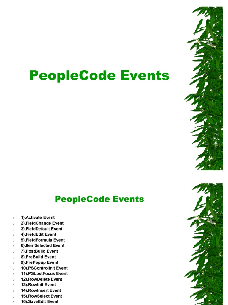 People Code Events | PDF | Menu (Computing) | Databases