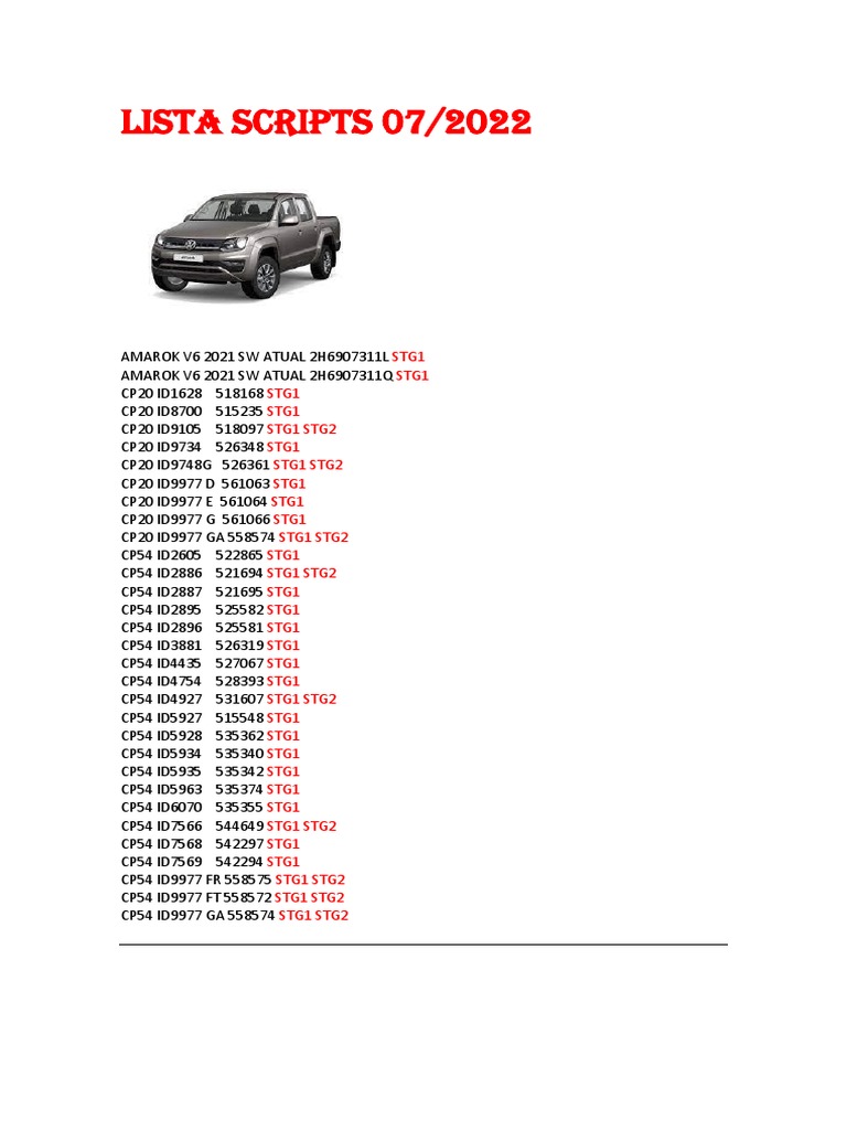 Lista Scripts Potencia-3 | PDF | Front Wheel Drive Vehicles | Land Vehicles
