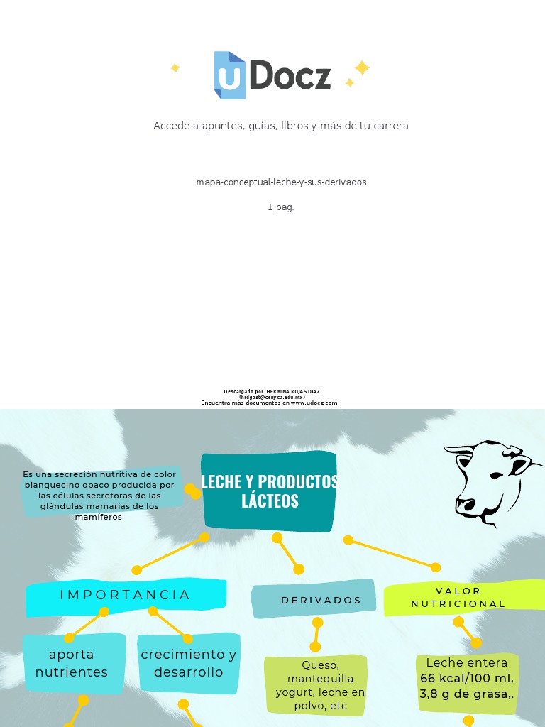 Mapa Conceptual Leche y Sus Derivados 366531 Downloable 2864715 | PDF