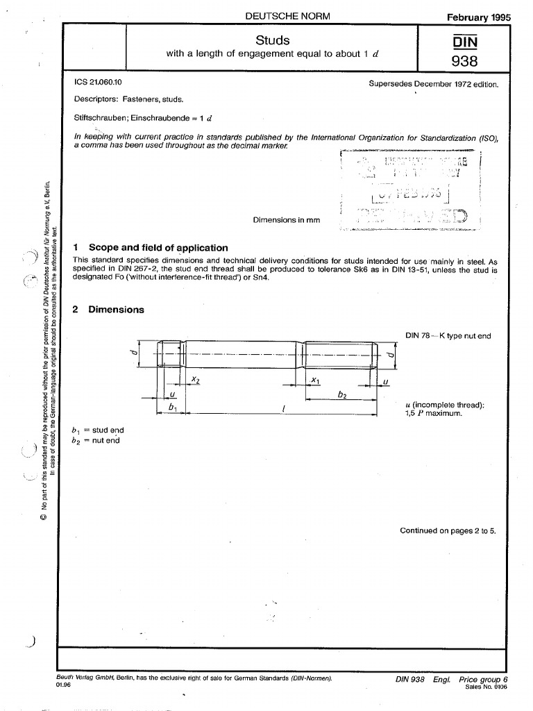 DIN 938 Studs | PDF