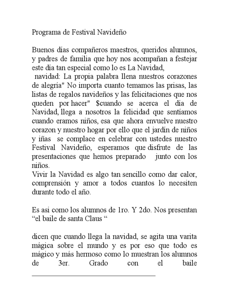 Programa de Festival Navideño | PDF