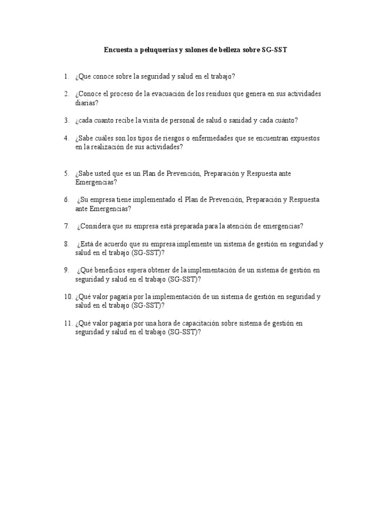 Encuesta Salones de Belleza | PDF | Negocios