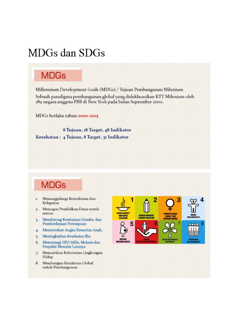 Materi MDGs Dan SDGs | PDF