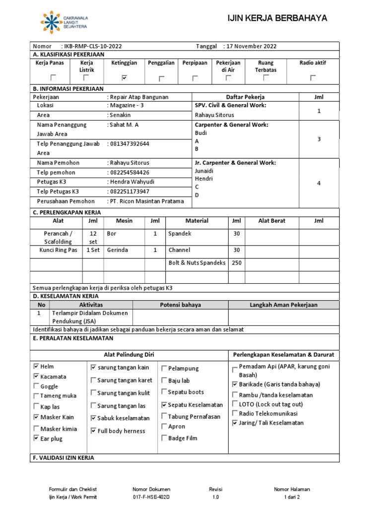 Work High Permit Scafolding | PDF