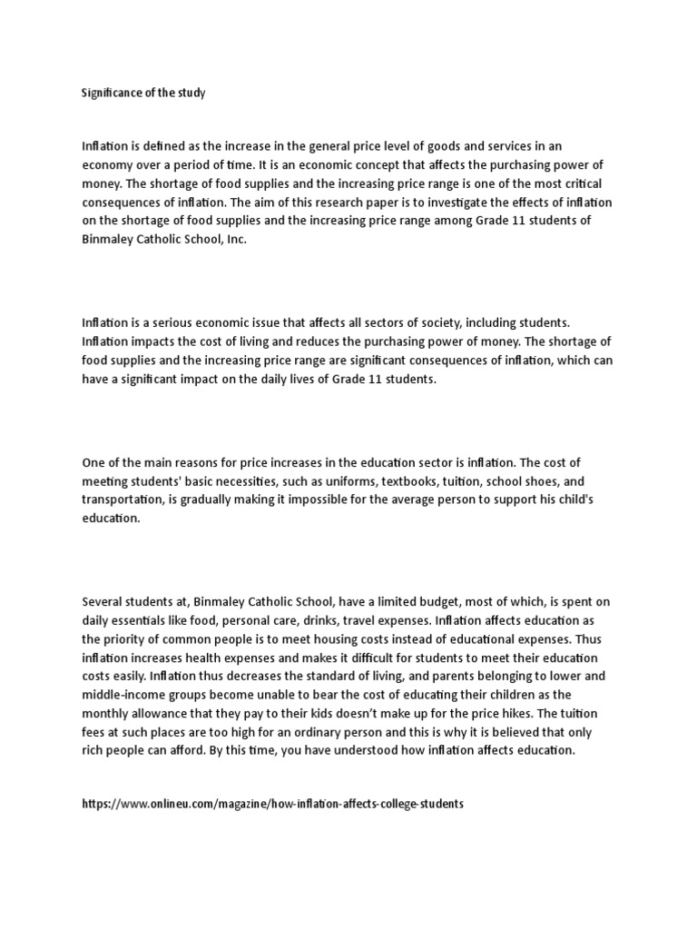 Significance of The Study | PDF