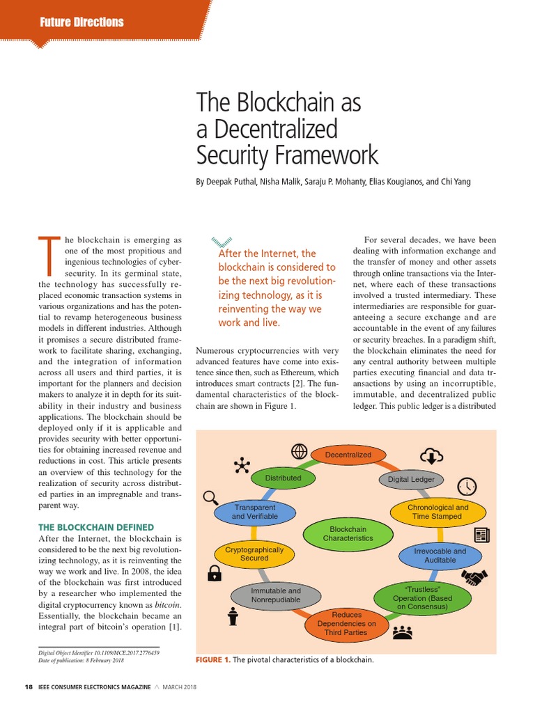 The Blockchain As Decentralized Security Framework | PDF | Internet Of ...