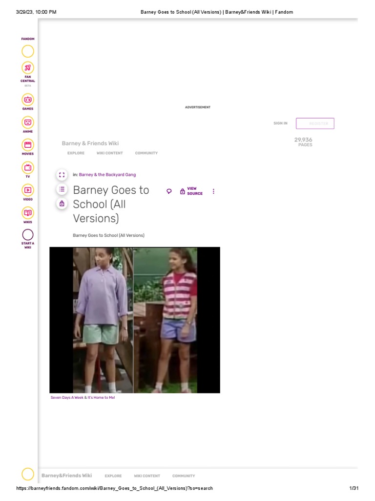 Barney Goes To School (All Versions) - Barney&Friends Wiki - Fandom | PDF
