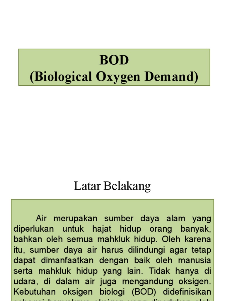 Pemahaman Dasar BOD | PDF