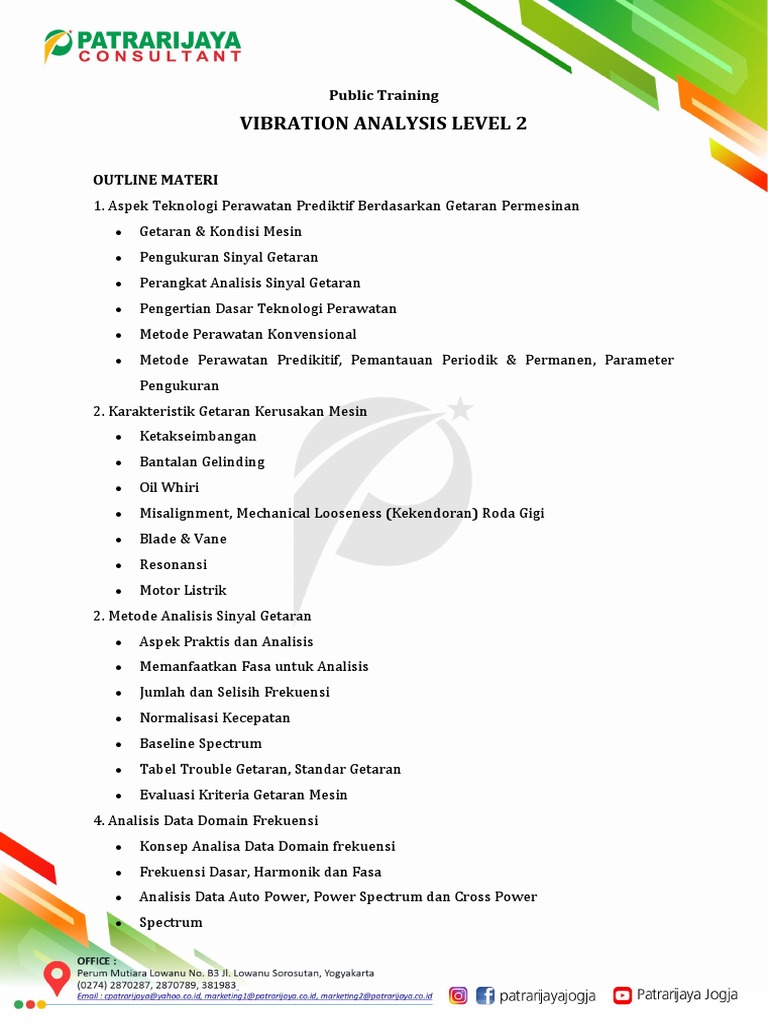 Vibration Analysis Level 2: Public Training | PDF