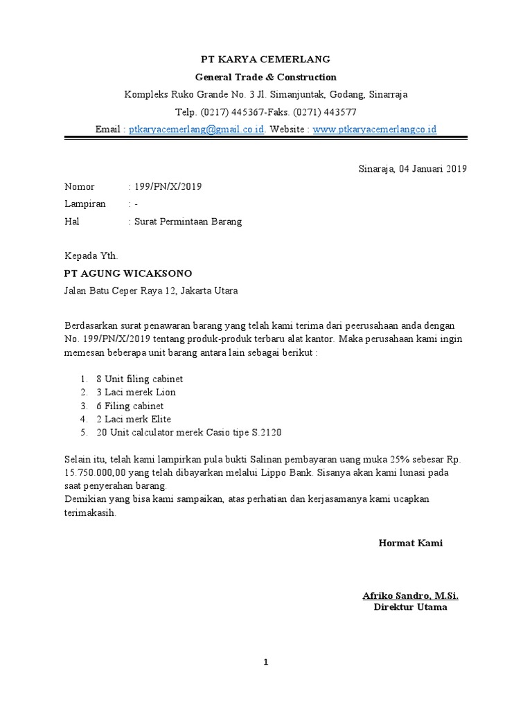 PT Karya Cemerlang | PDF