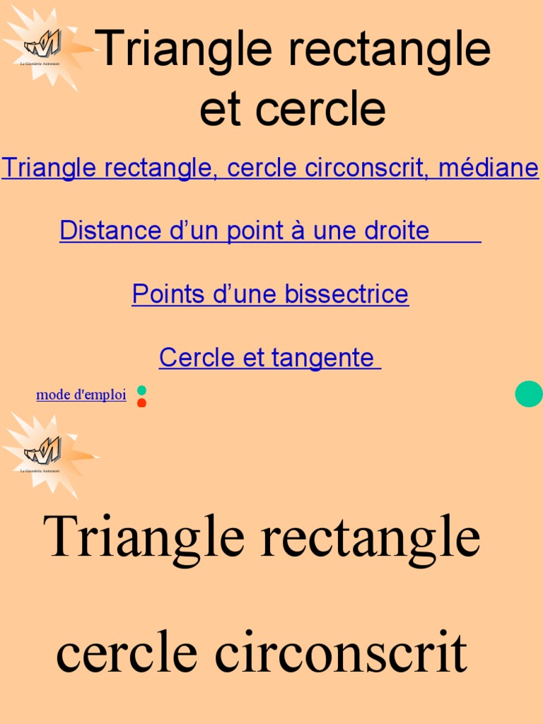 Triangle Rectangle et Cercle Circonscrit | PDF | Triangle | Cercle