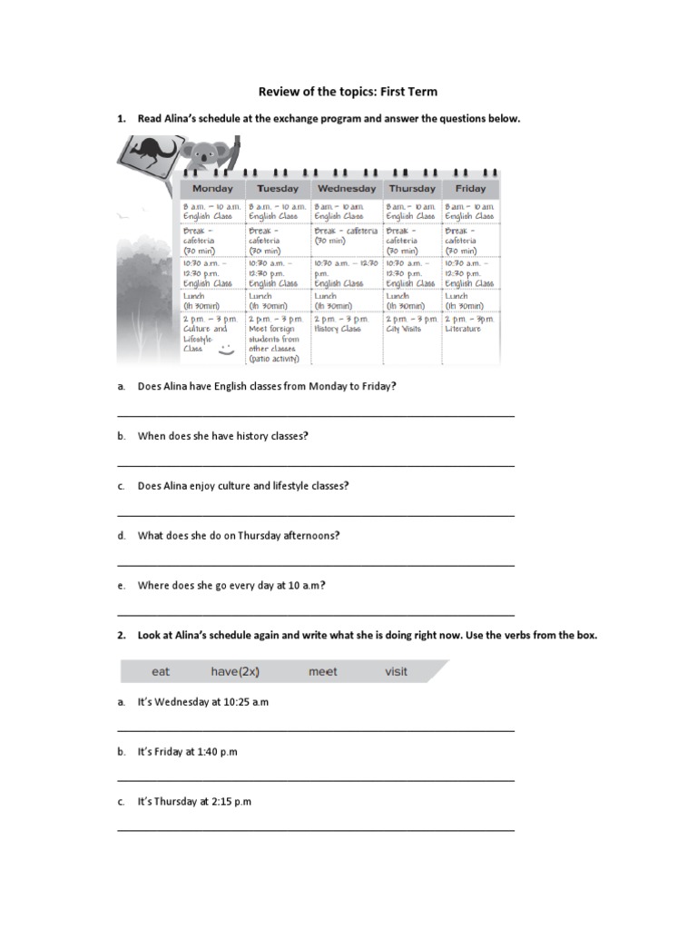 Review of The Topics, First Term. Seventh Grade-2 | PDF | Languages ...