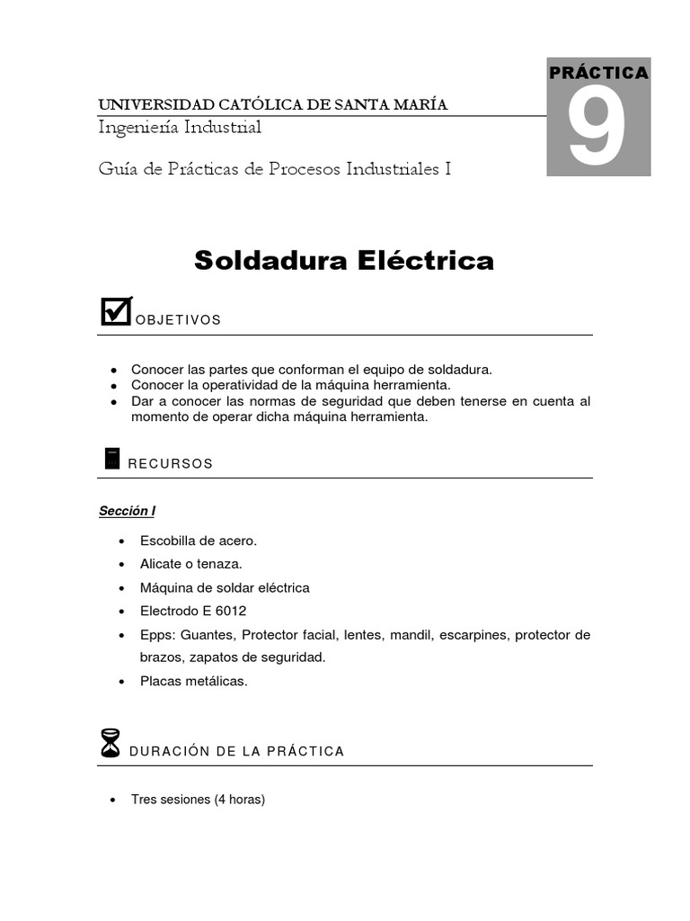 Guias de Practica 9 | PDF | Construcción | Soldadura
