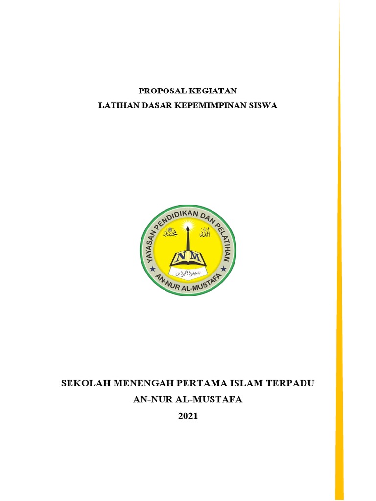 PROPOSAL LDKS SMPIT AN-NUR 2021-Bismillah | PDF