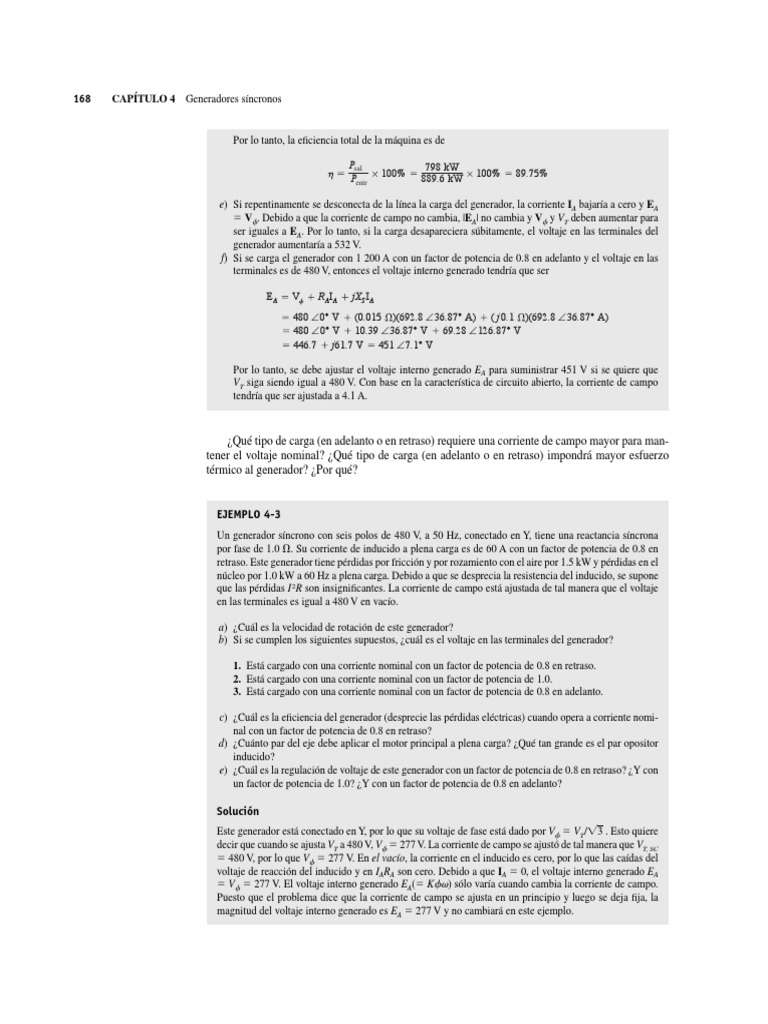 Chapman Ejemplo 4-3 | PDF | Generador eléctrico | Corriente eléctrica