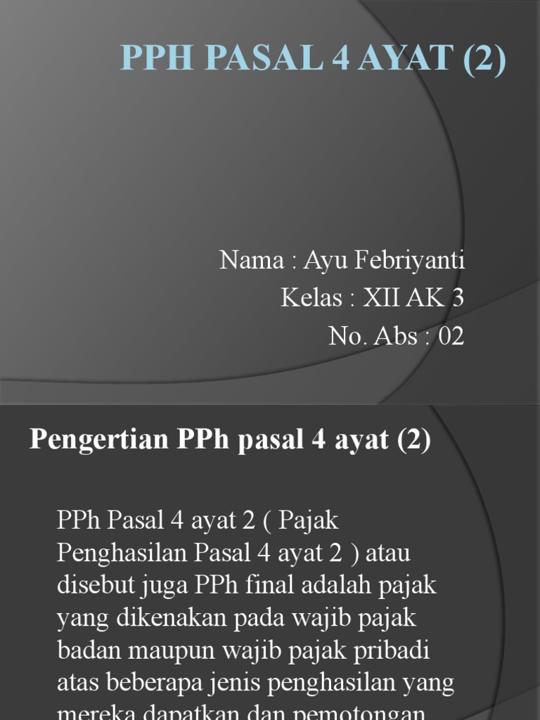 PPH Pasal 4 Ayat | PDF