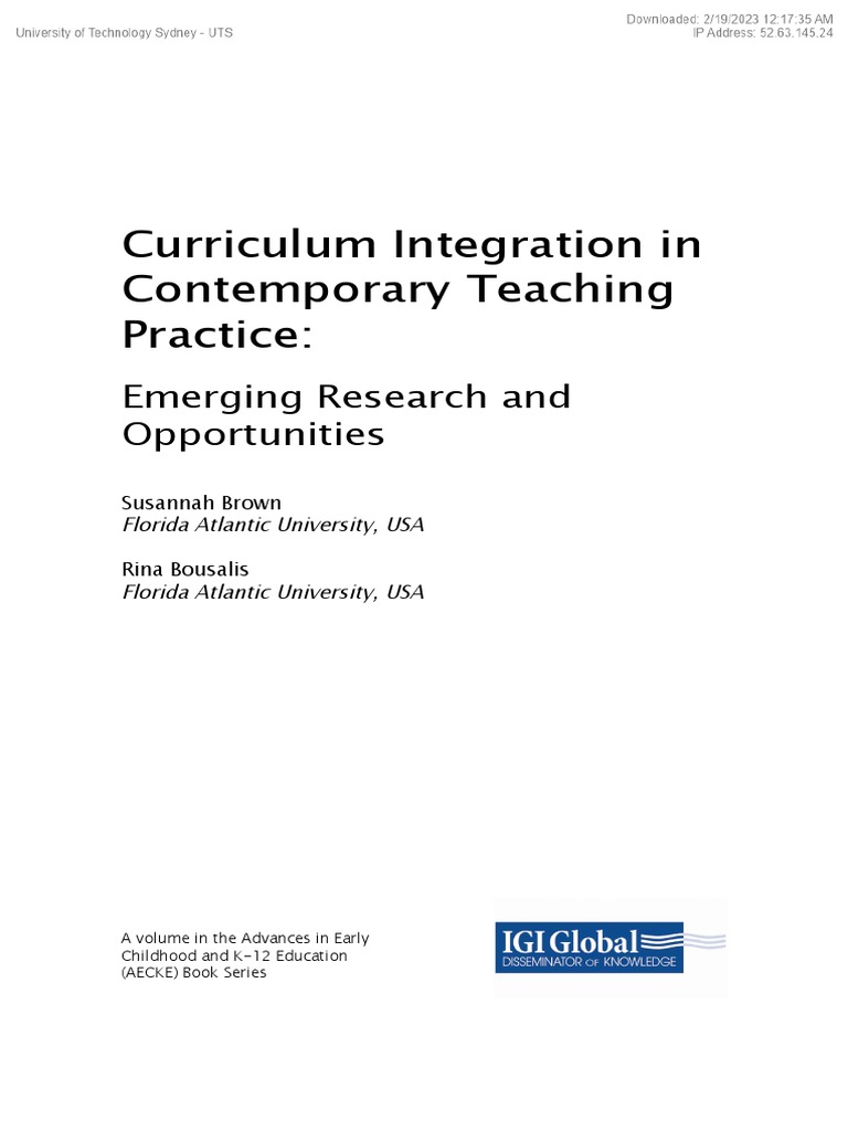 Curriculum Integration in Contemporary Teaching Practice | PDF ...