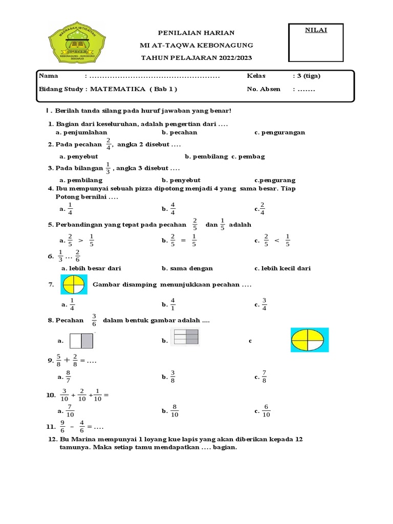 Daily Mathematics Assessment | PDF