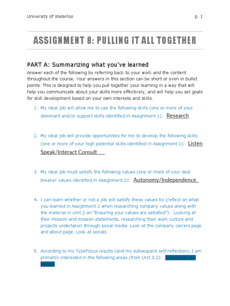 Assign8a Wrapping It Up | PDF | Skill | Leadership
