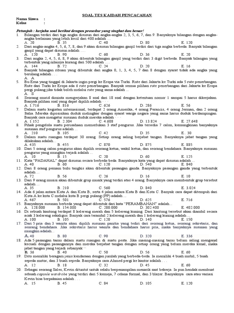 Contoh Soal KD 3.3 | PDF