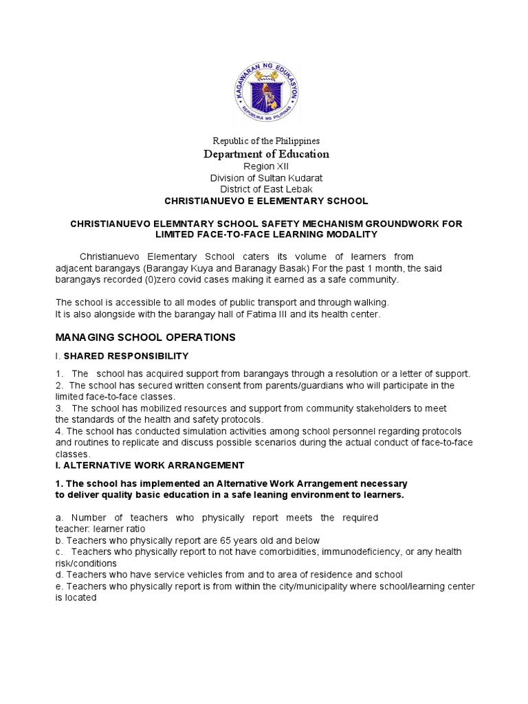 Department of Education: Managing School Operations | PDF | Hand Washing | Hygiene