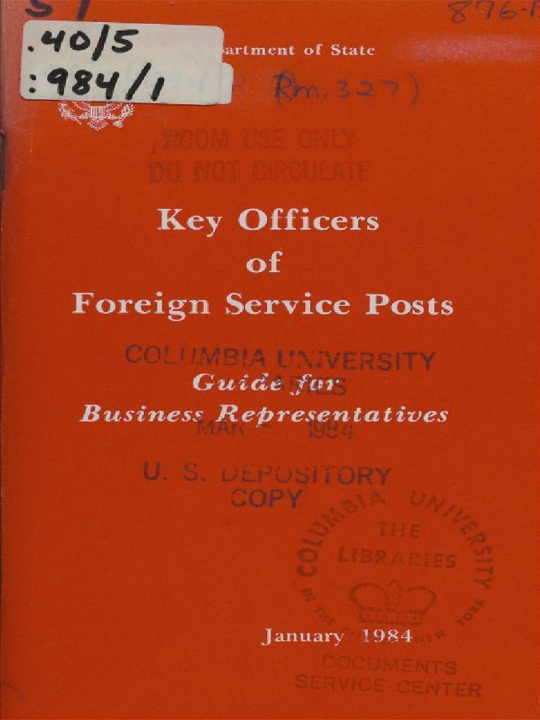 Key Officers: Guide For Business Representatives | PDF | Consul (Representative) | Diplomatic ...