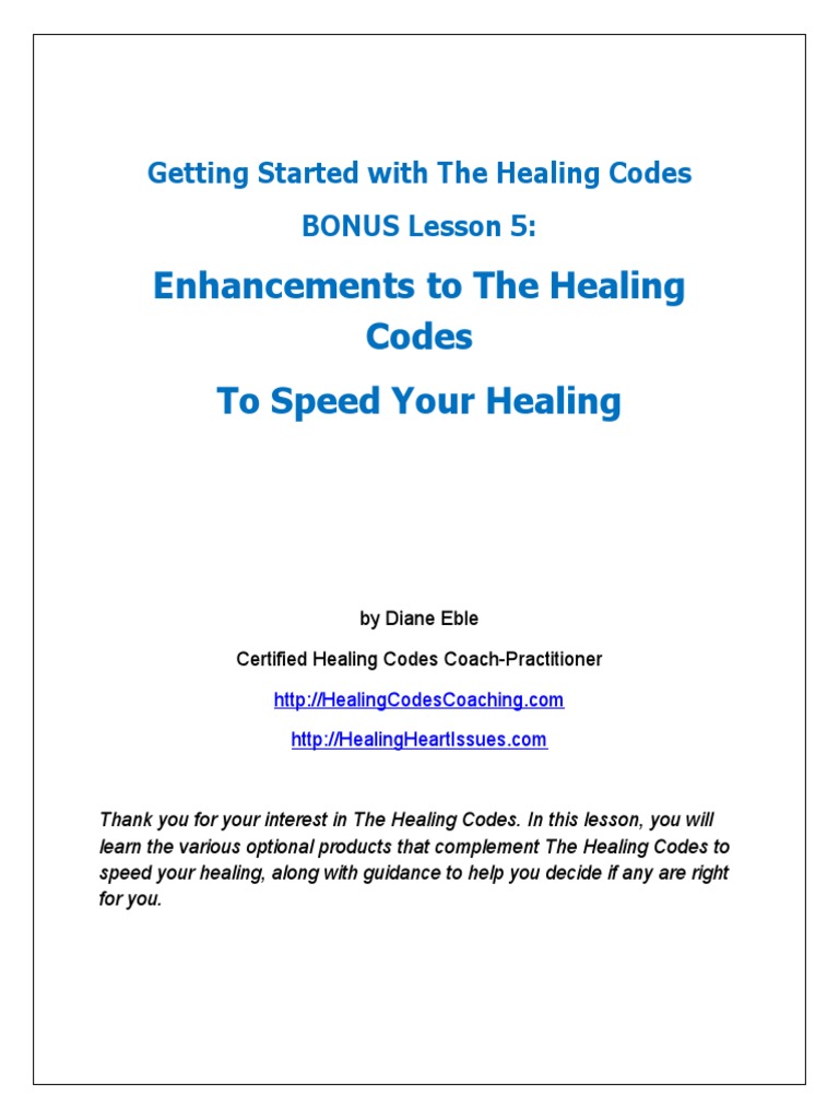 Enhancements To The Healing Codes To Speed Your Healing | PDF ...