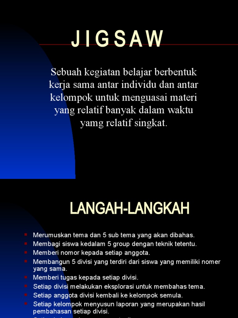 Model Pembelajaran Kooperatif Tipe Jigsaw | PDF
