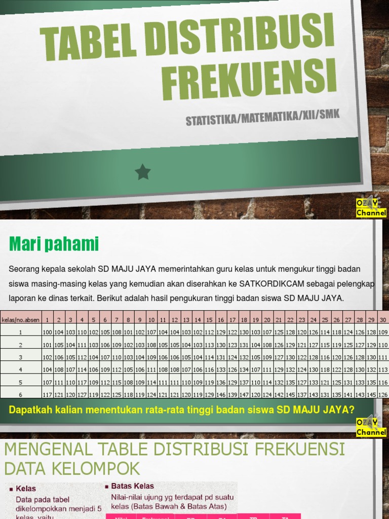 Rata-rata Tinggi Siswa SD Maju Jaya | PDF