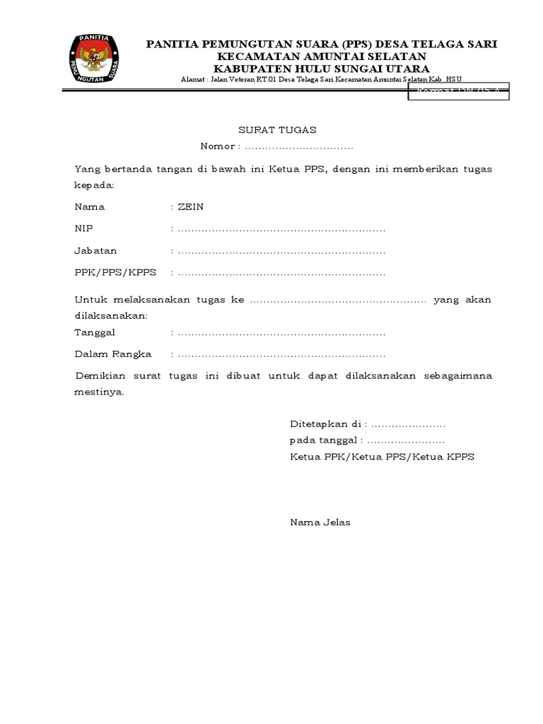 Format Dn.05.a Surat Tugas | PDF