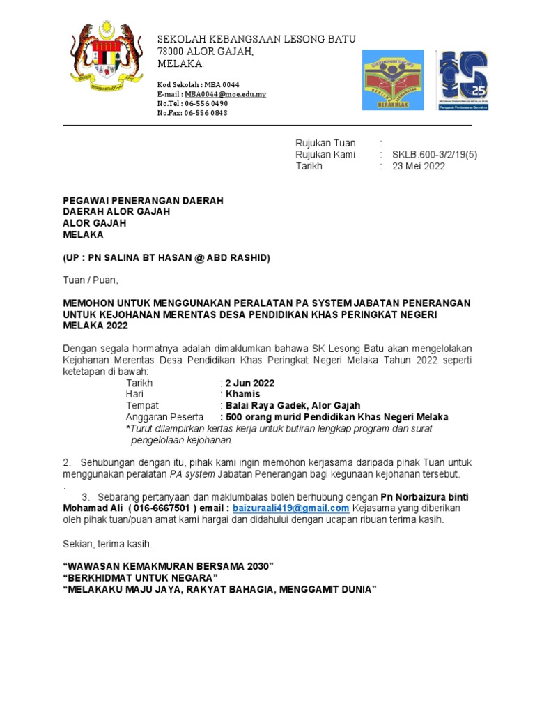 Surat JBTN Penerangan | PDF