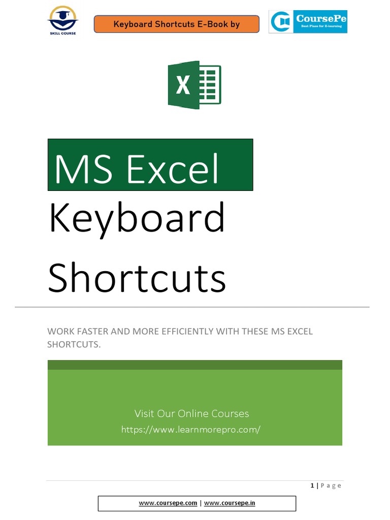 Microsoft Excel Shortcut Keys Free Ebook | PDF | Microsoft Excel | Keyboard Shortcut