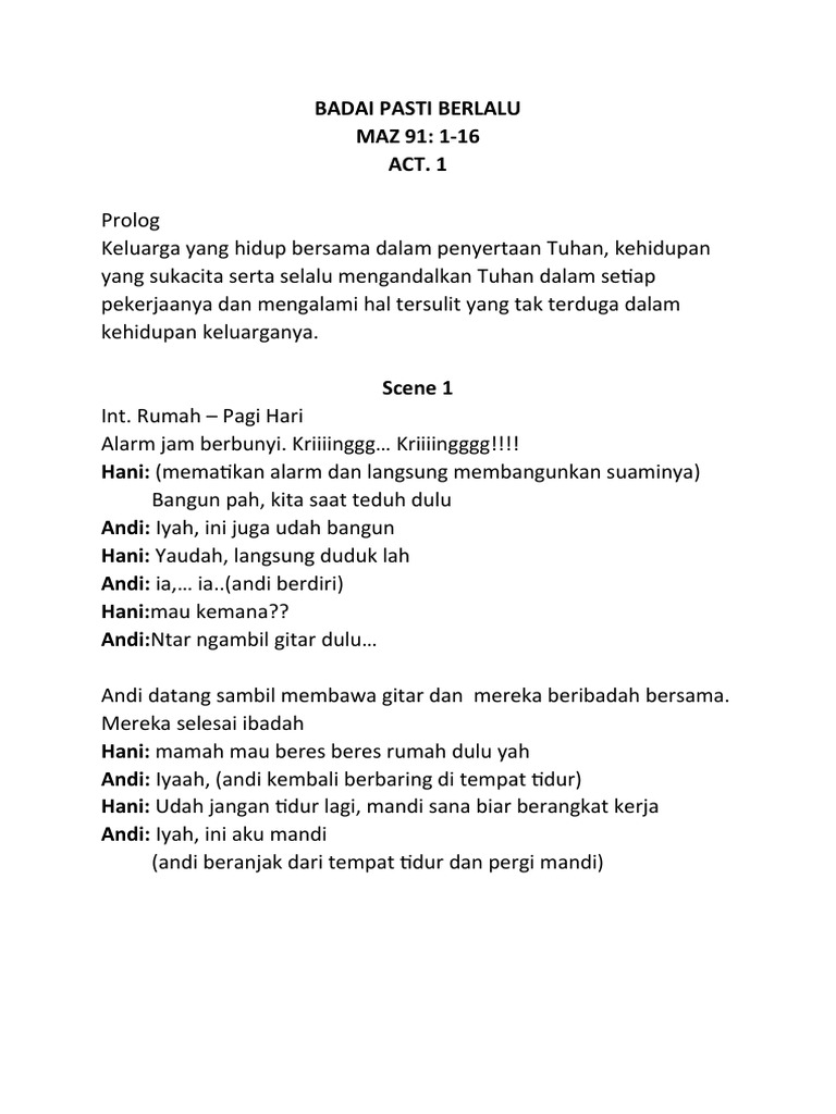 Script Cerita Pendek Natal Ppa 2020 | PDF | Pengembangan Diri