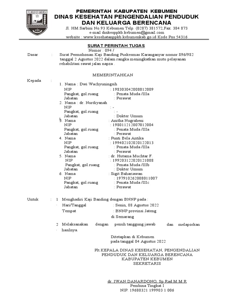 SPT BNNP Puskesmas Karanganyar | PDF